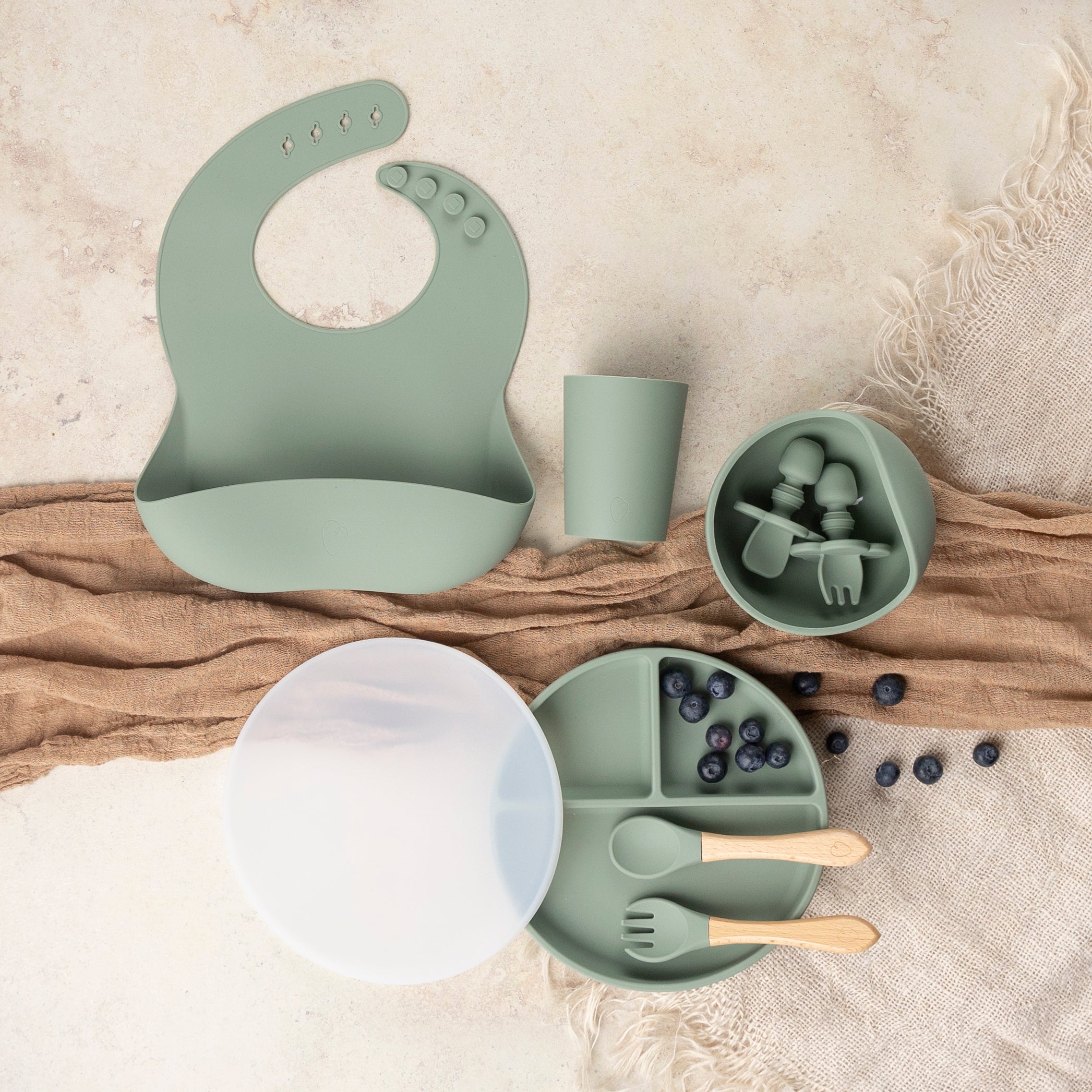 Silicone Baby Feeding Set │ Baby Led Weaning Supplies │ Baby plate with ...